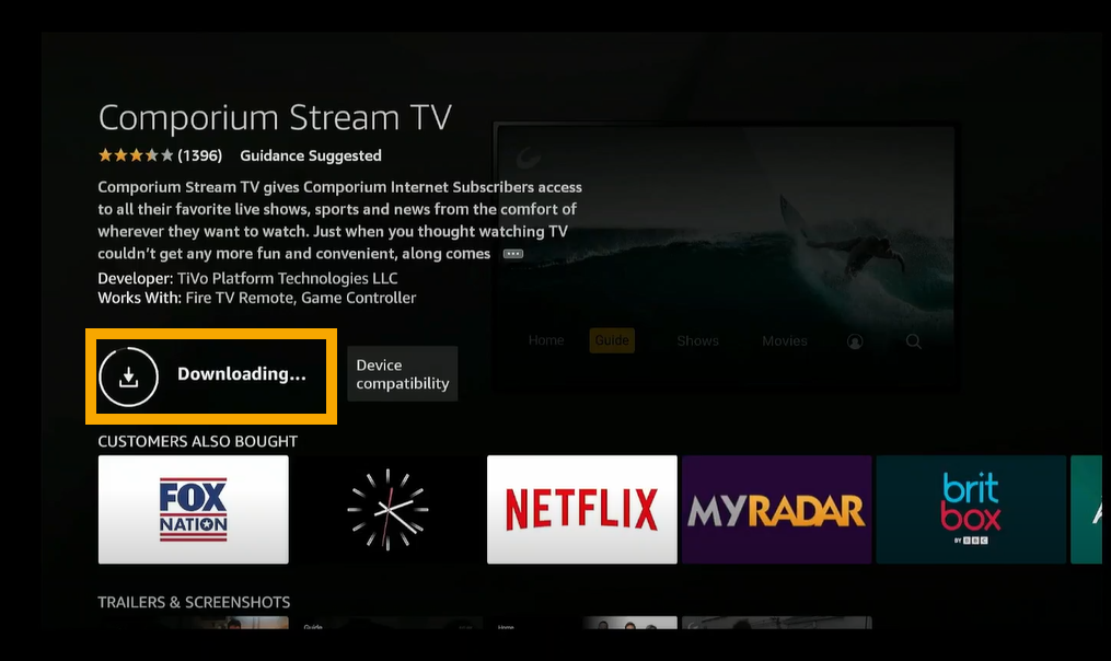 How do I download the Comporium Stream TV app?