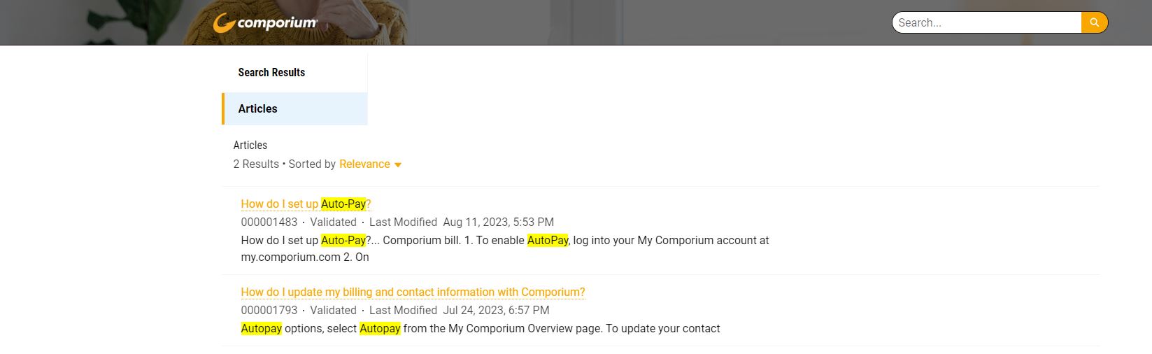 What is the search box for in My Comporium?