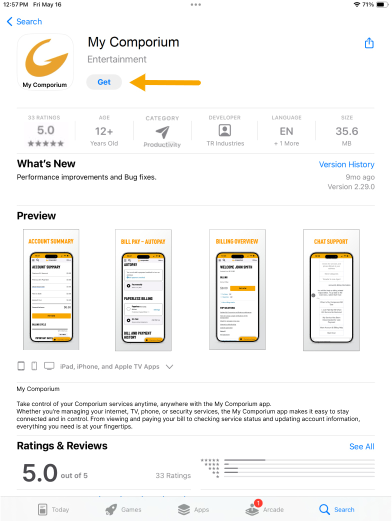 How do I install the My Comporium App?